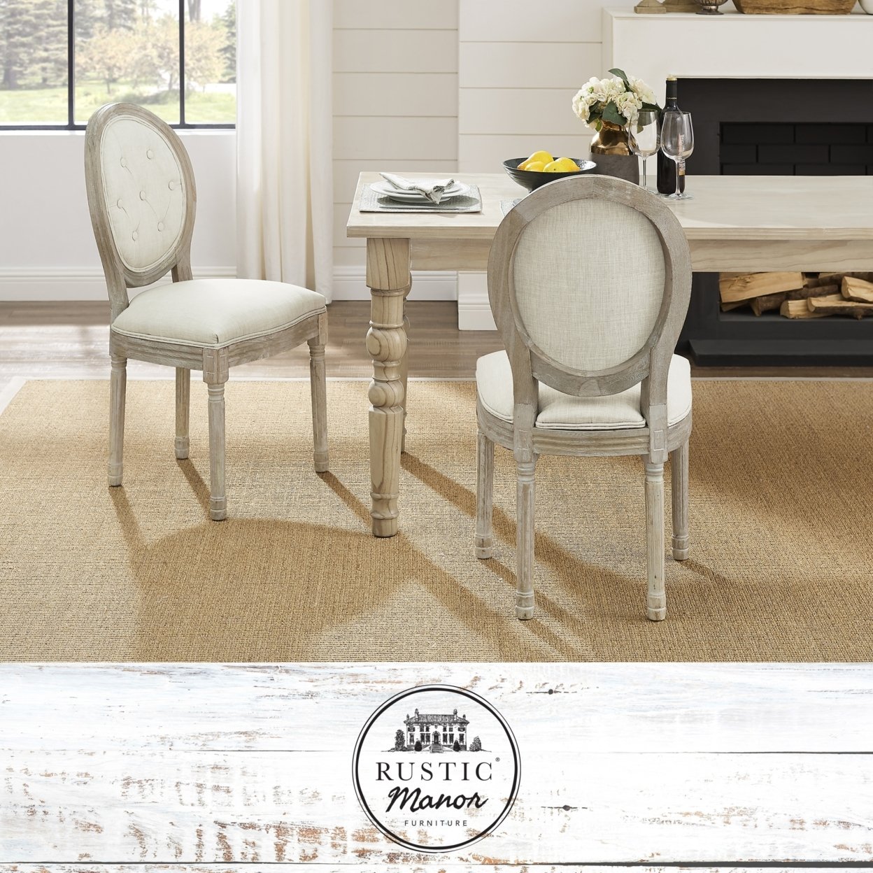 Rustic Manor Chanelle Dining Chair - Armless Upholstered Button Tufted ... Rustic Manor Chanelle Dining Chair - Armless Upholstered Button Tufted ...