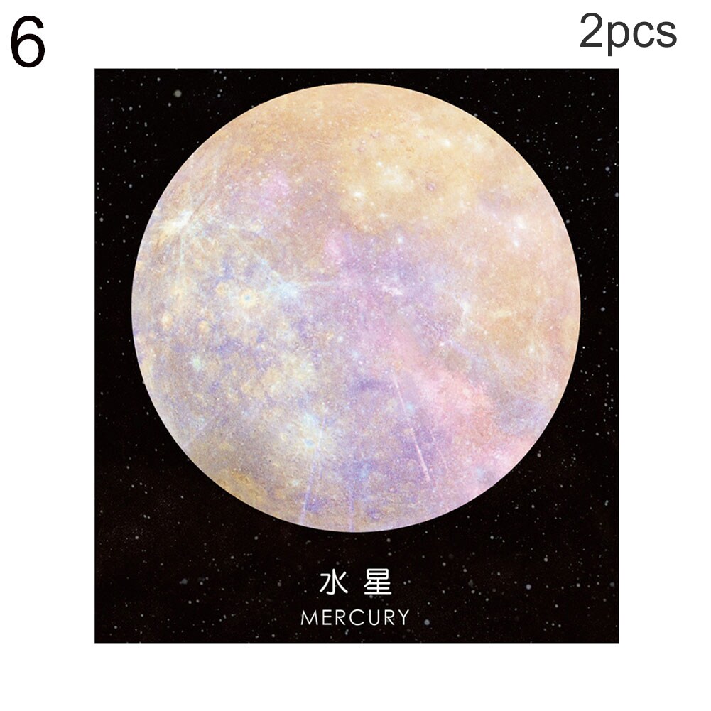 2Pcs Earth Moon Planet Self Adhesive Memo Pad Notepad Sticky Note ...