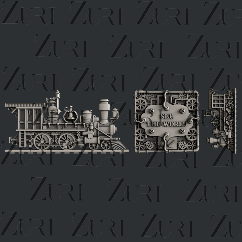 Zuri Designs Inc Zuri Designs Steampunk Locomotive Set 2, Model: ES-SC ...