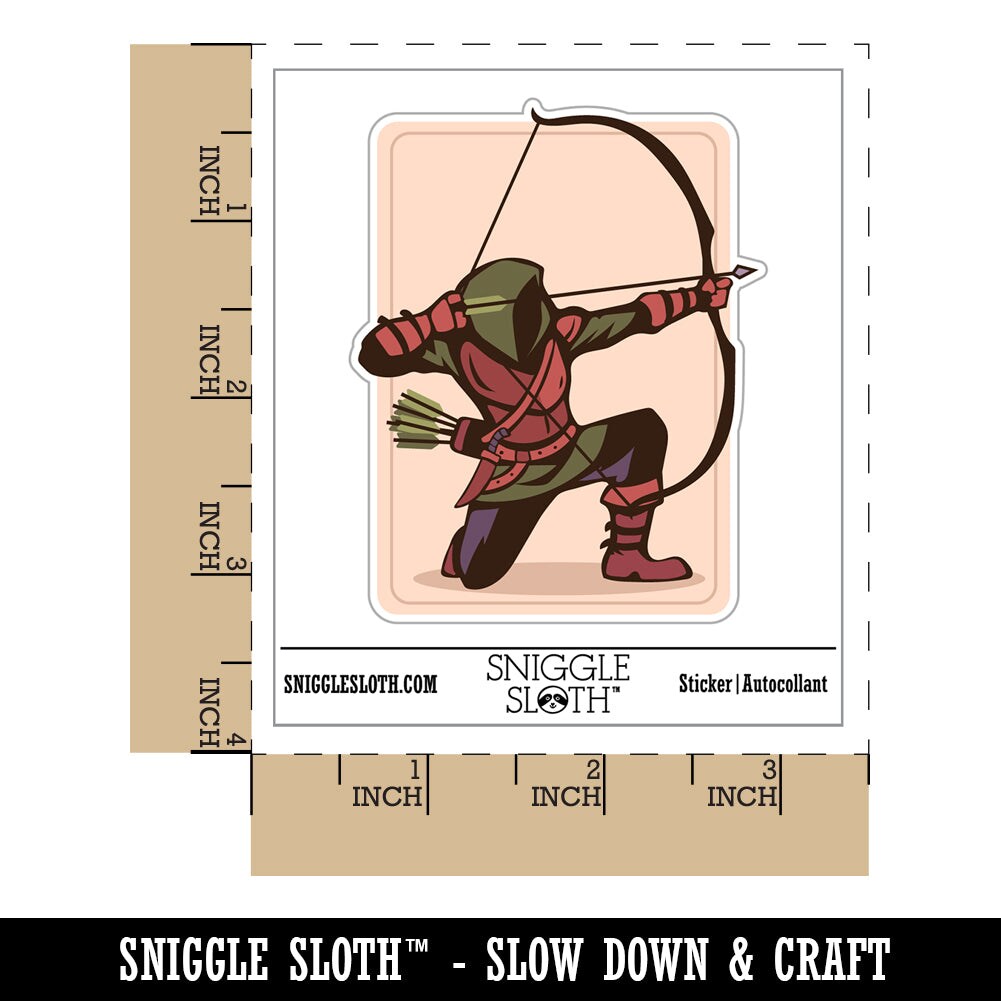 Archer Kneeling with Bow Drawn Archery Waterproof Vinyl Phone Tablet ...