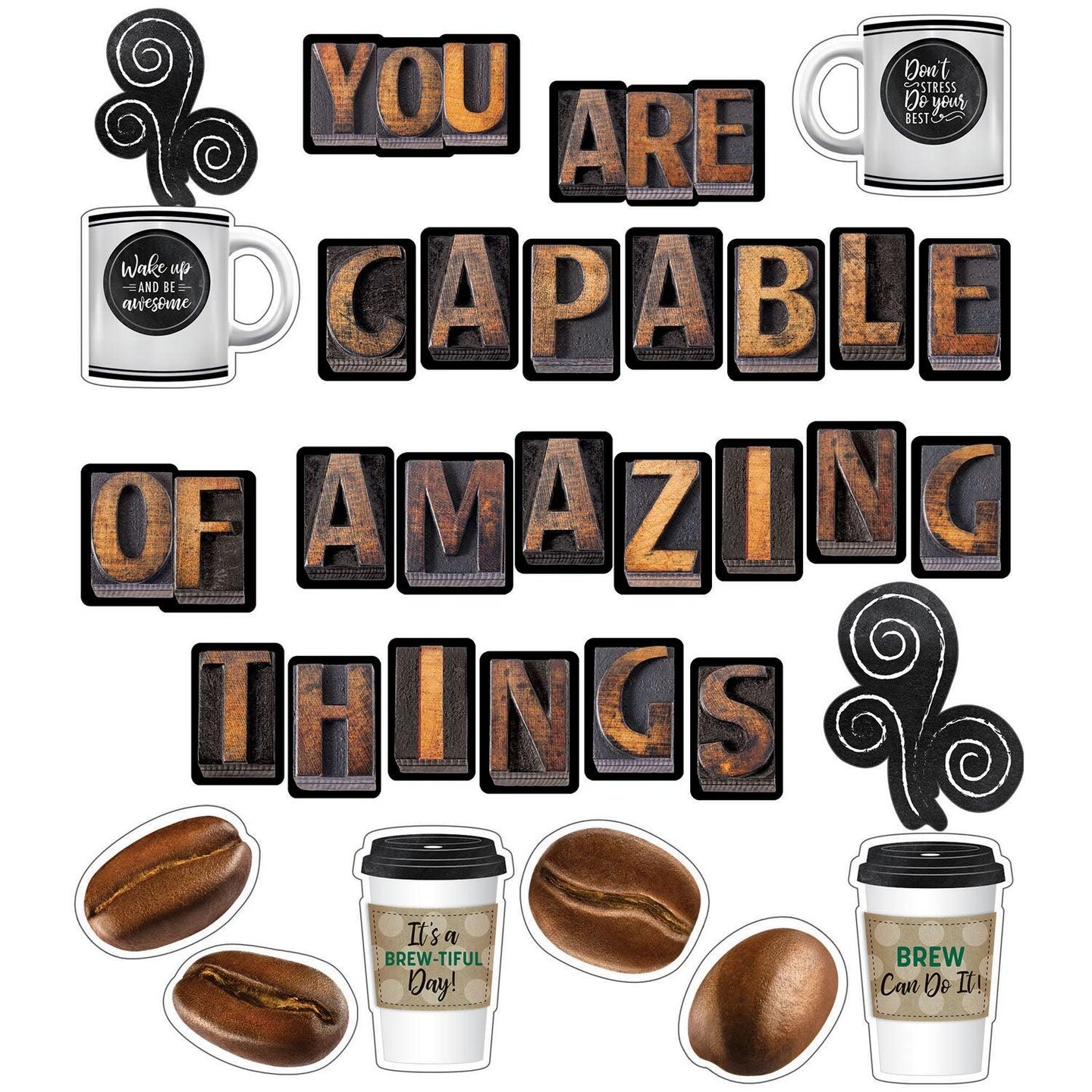 Industrial Cafe You Are Capable of Amazing Things Bulletin Board Set ...
