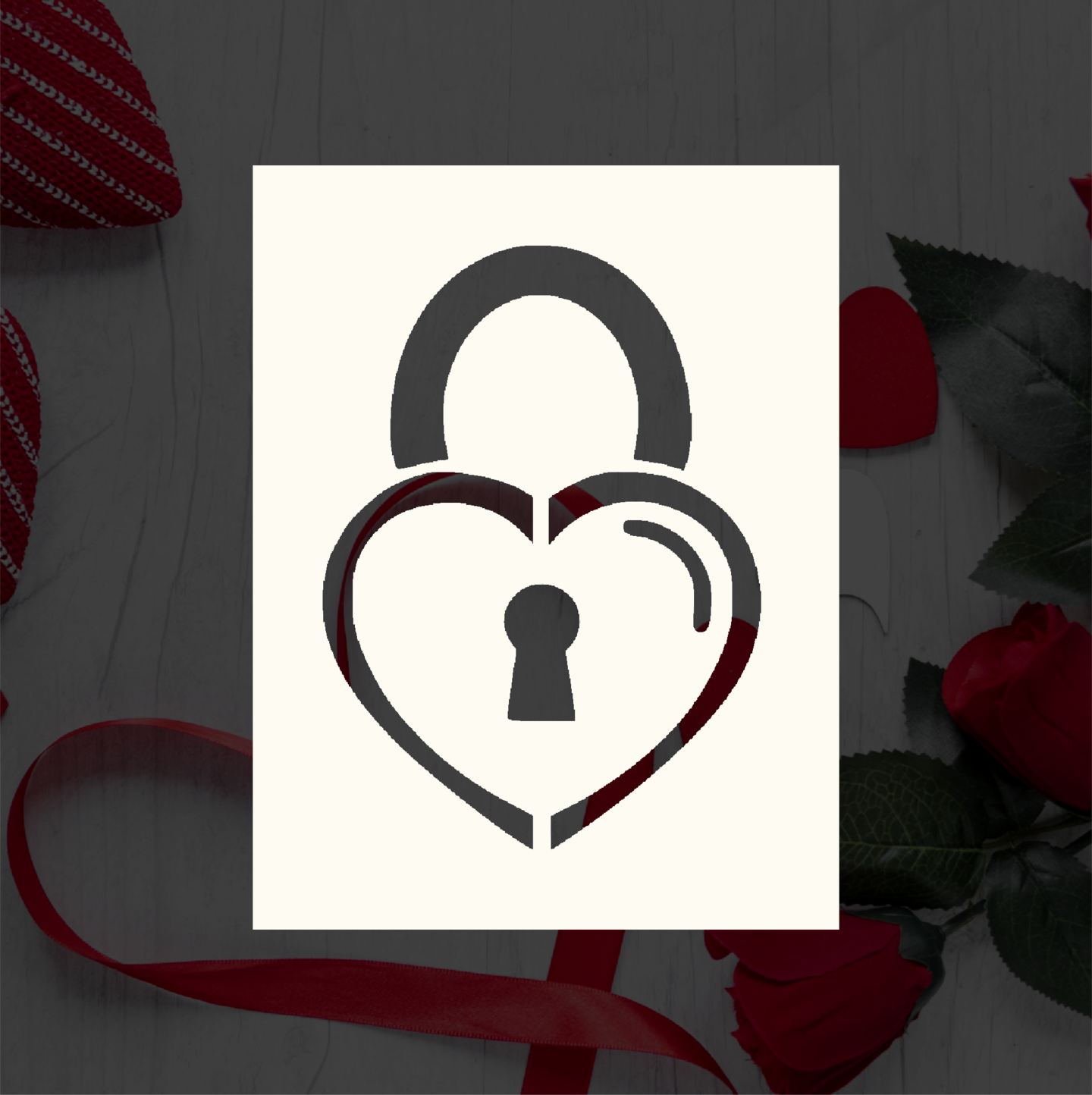 Heart Shaped Lock Reusable Stencil (Many Sizes) | MakerPlace by Michaels