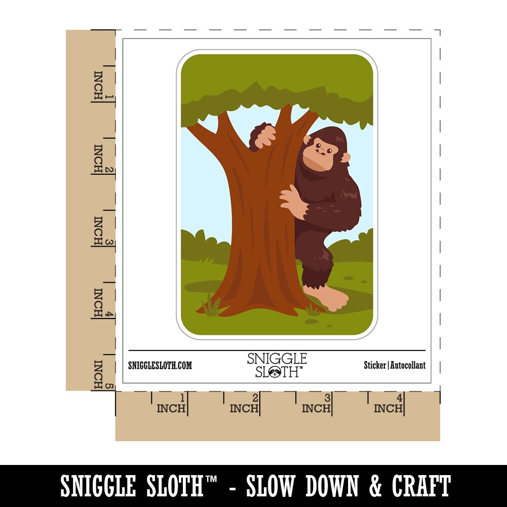 Bigfoot Sasquatch Hiding Behind Tree Waterproof Vinyl Phone Tablet ...