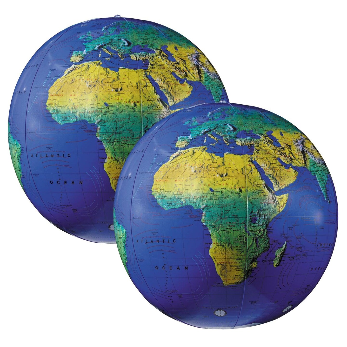 Inflatable Topographical Globe, 12", Pack of 2 | Michaels