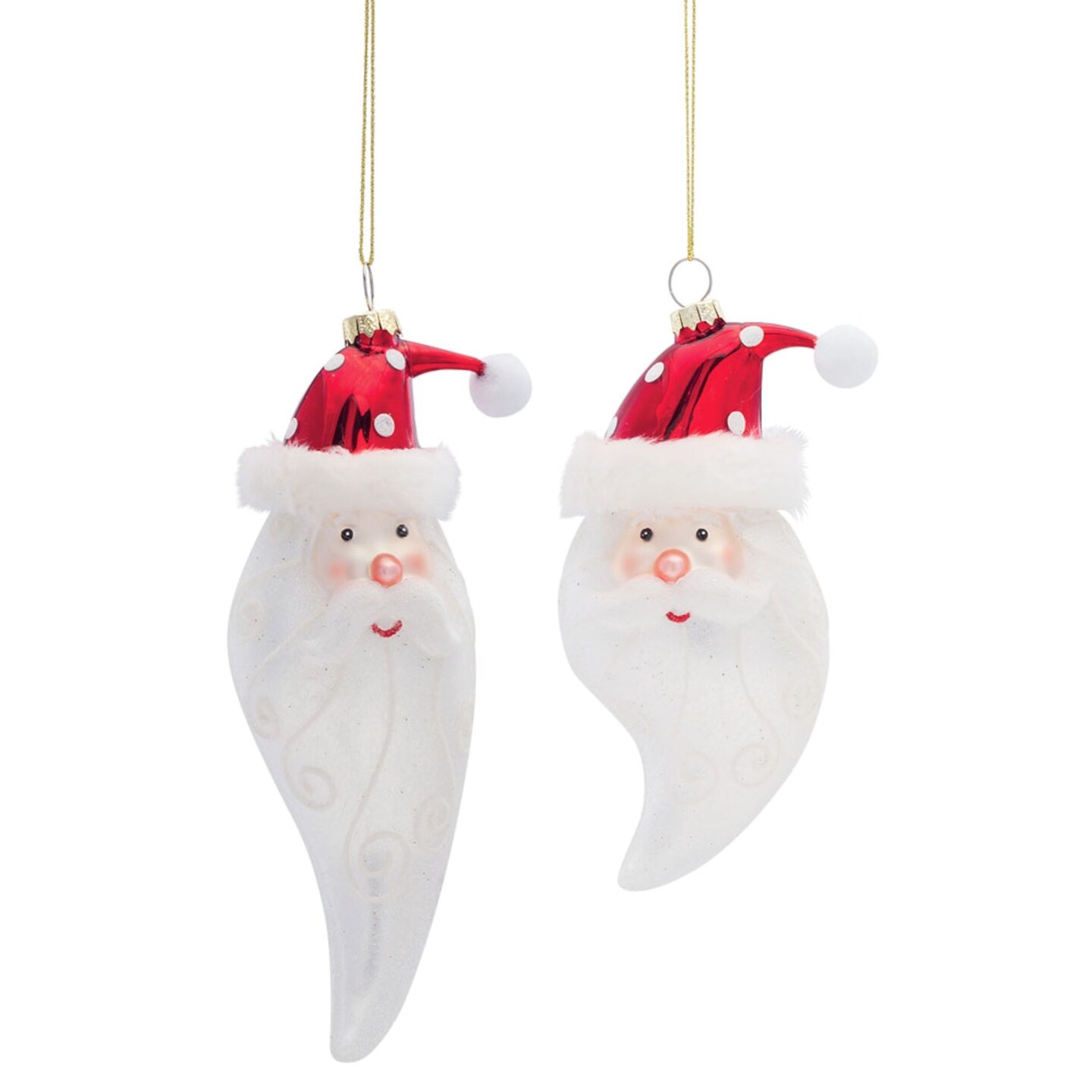 Melrose Santa Head Christmas Ornaments - 7" - Set of 2 | Michaels