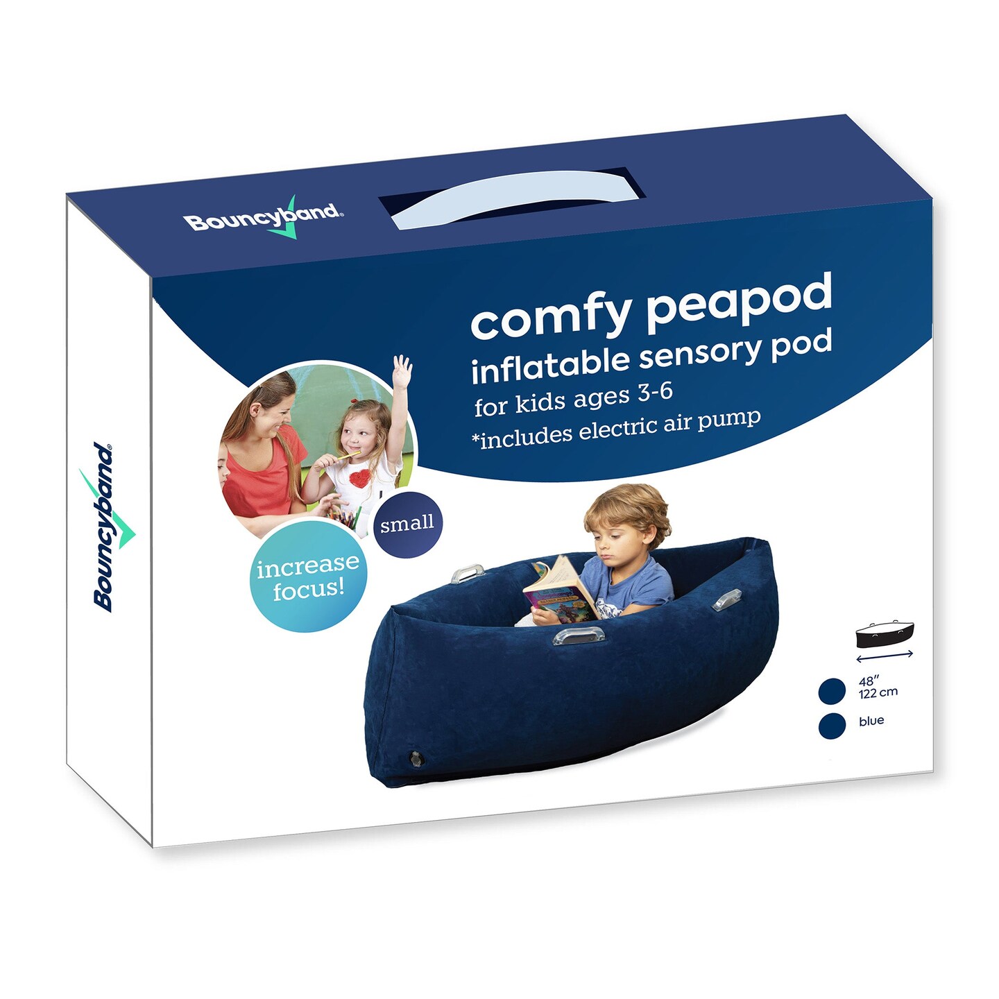Comfy Hugging Peapod Sensory Pod, 48", Ages 3-6 Up to 4 Feet Tall, Blue ...