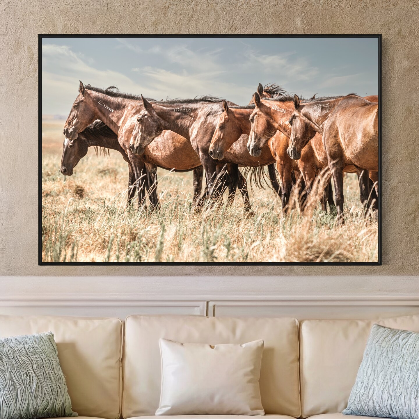 Horse Wall Art - Wild Horse Canvas - Large Western Wall Art - Southwest ...