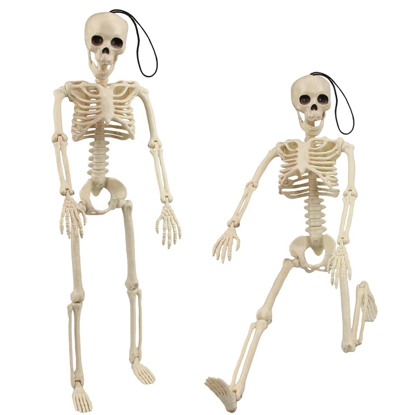 MEMOVAN 16" Halloween Skeleton 2pcs Full Body Posable Halloween ...