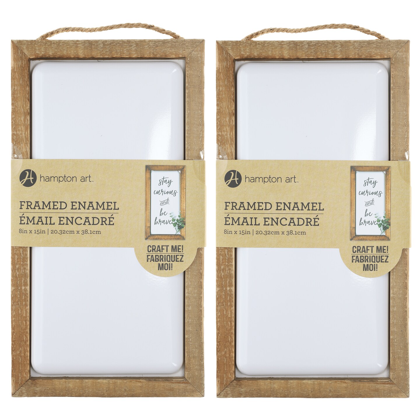 Hampton Art Rustic Framed Enamel 8" x 15" White 2pc Set - Craft Me ...