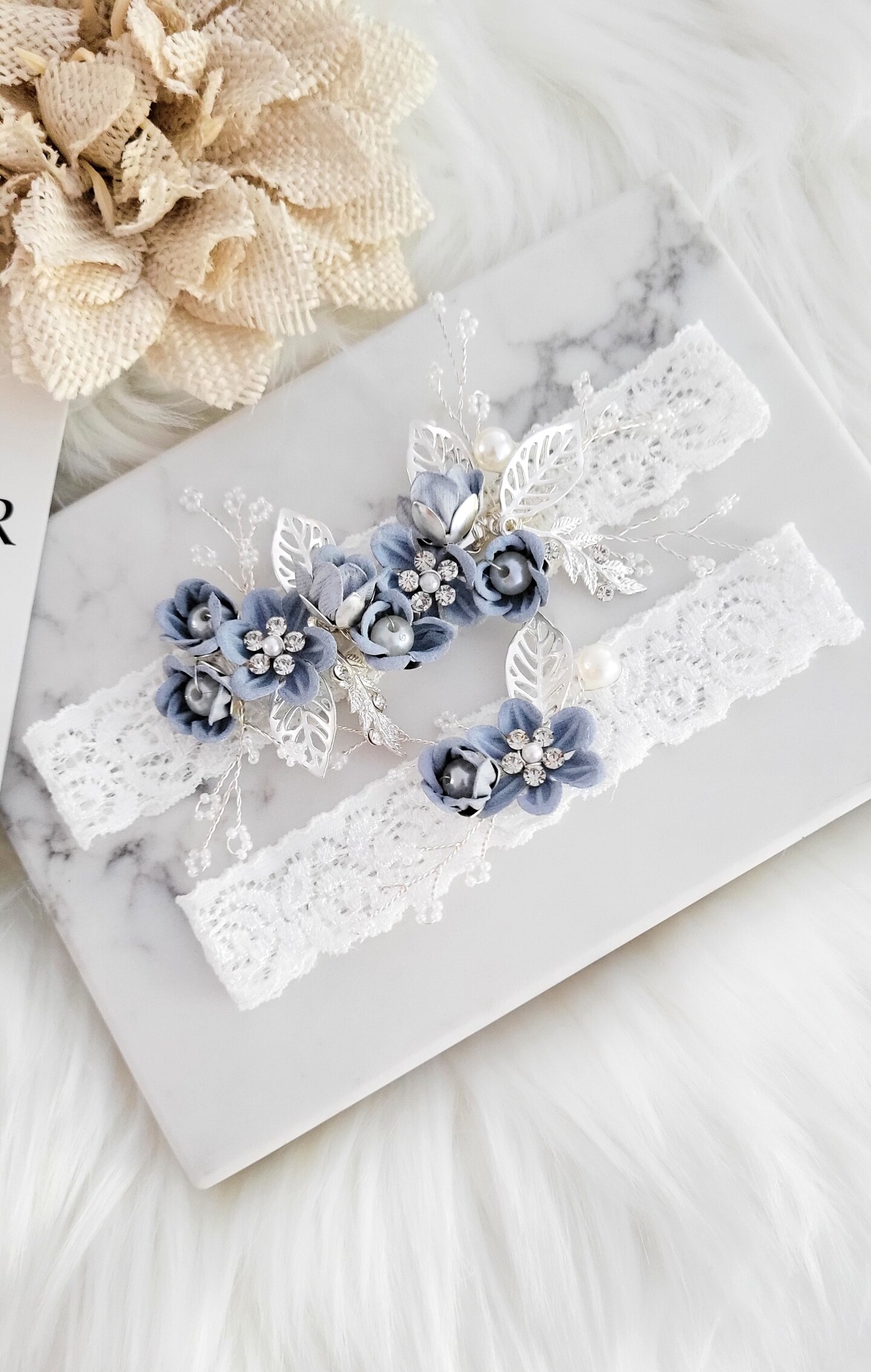 Wedding Garter For Bride Dusty Blue Lace Garter Something Blue Wedding Keepsake Bridal