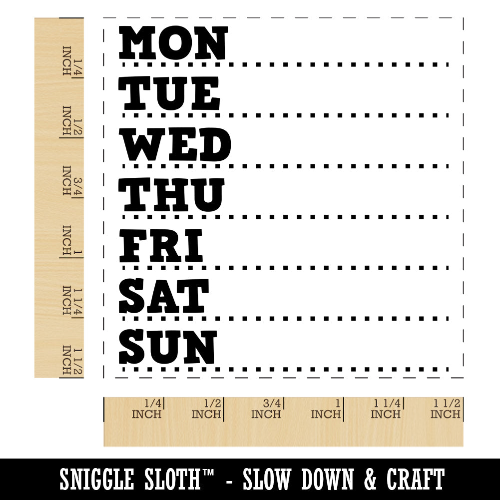 Weekly Days of the Week List Self-Inking Rubber Stamp Ink Stamper ...