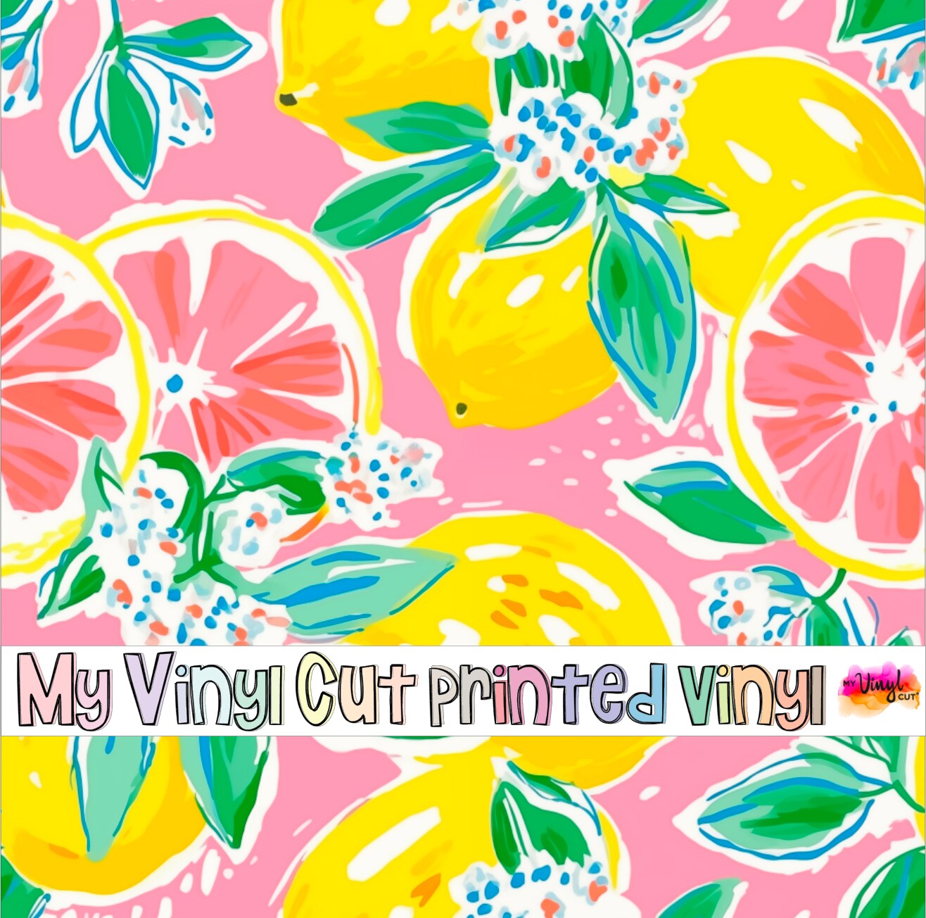12 x 12 inch Sheet of Printed Vinyl or HTV in the Preppy Fruit G ...