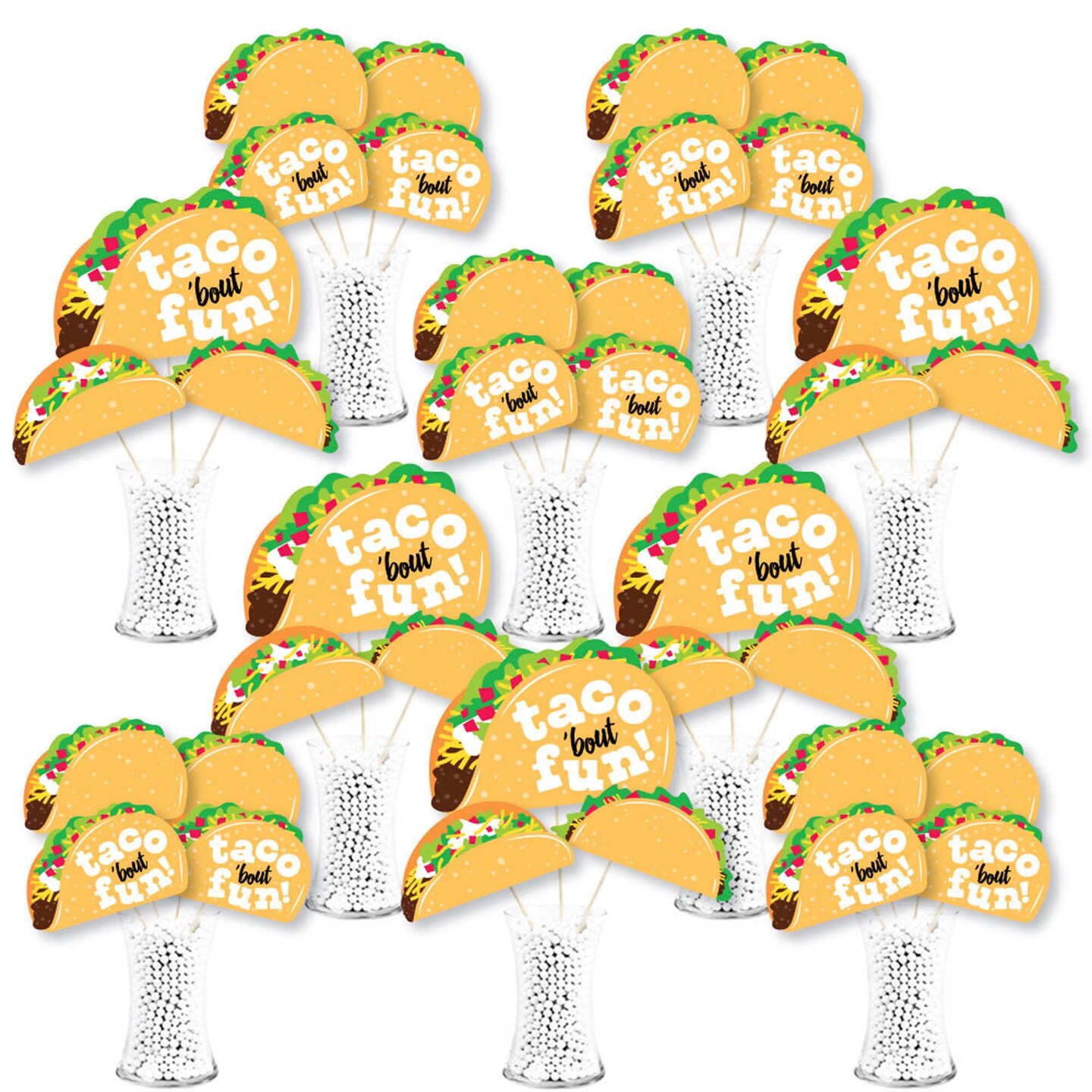 Big Dot of Happiness Taco 'Bout Fun - Fiesta Centerpiece Sticks ...