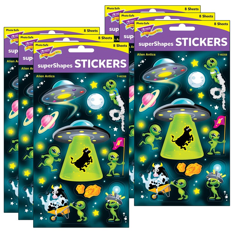 Alien Antics Large superShapes Stickers, 80 Per Pack, 6 Packs | Michaels