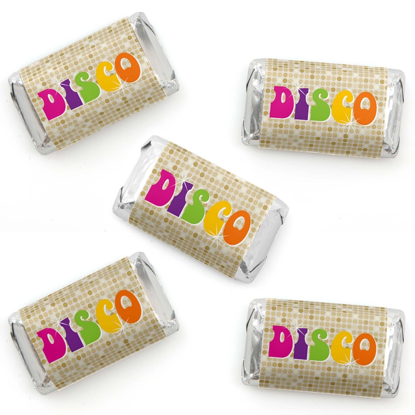 Big Dot of Happiness 70's Disco - Mini Candy Bar Wrapper Stickers ...