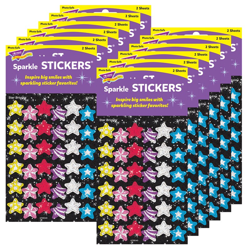 Star Brights Sparkle Stickers®, 72 Per Pack, 12 Packs | Michaels