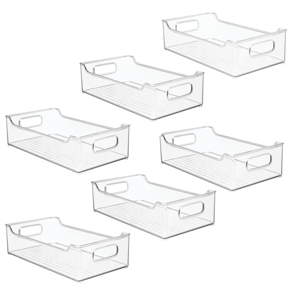Mdesign Wide Plastic Kitchen Pantry Cabinet Food Storage Bin Box 6