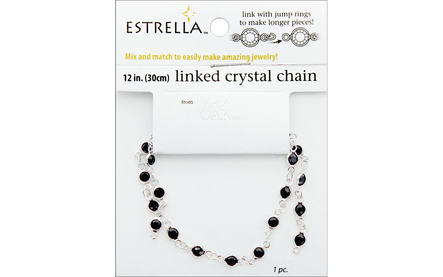 Solid Oak Estrella Chain 12" CLink 4mm Slvr/Blk | Michaels