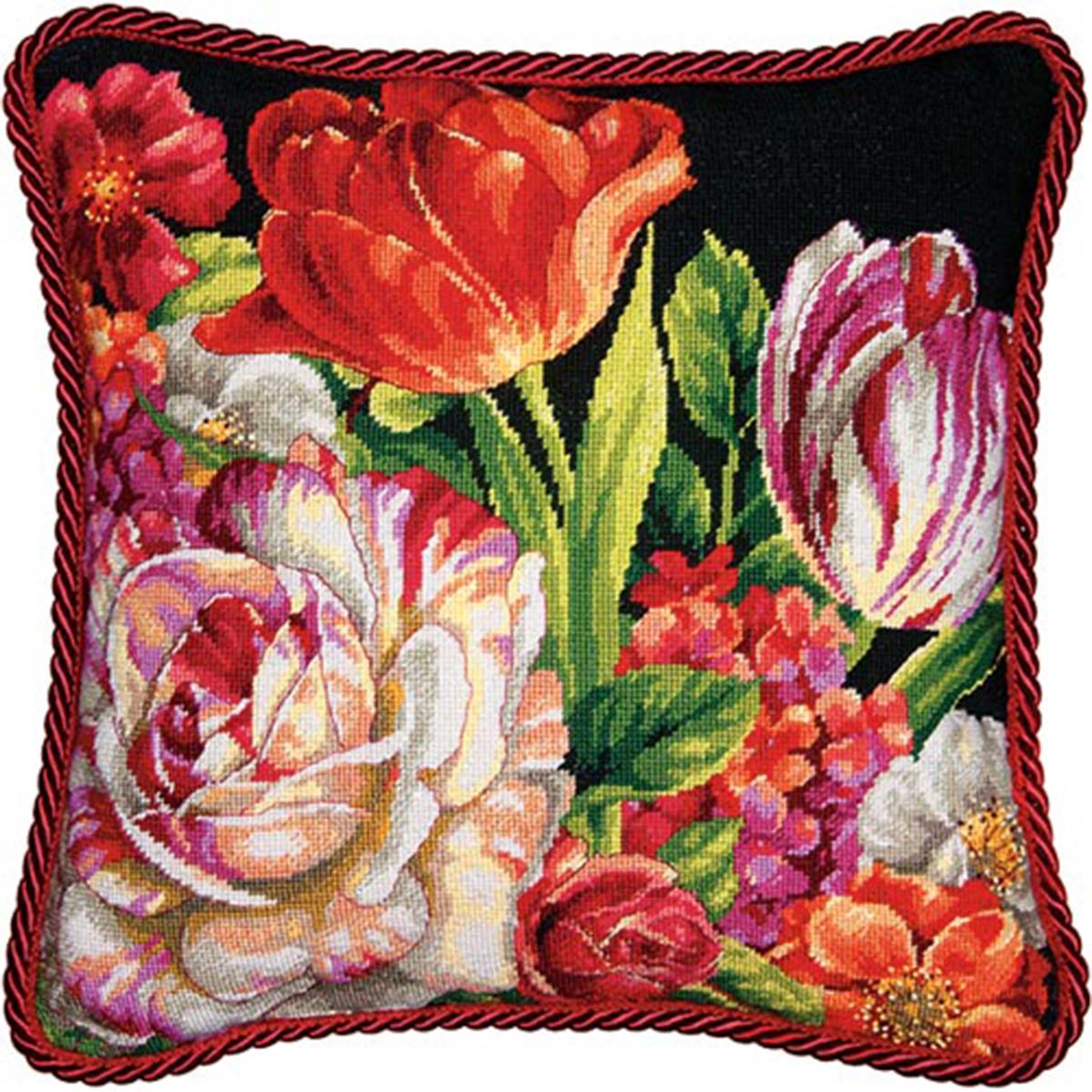 Dimensions Bouquet on Black Needlepoint Kit | Michaels