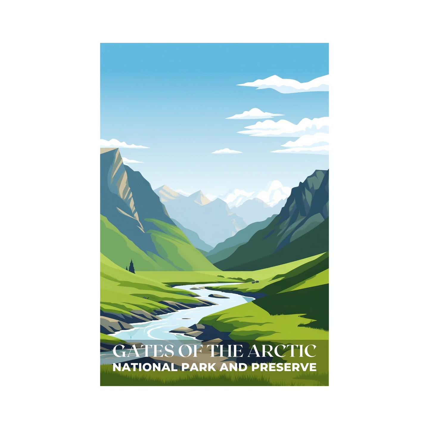 Gates of the Arctic National Park and Preserve Poster, Travel Art ...