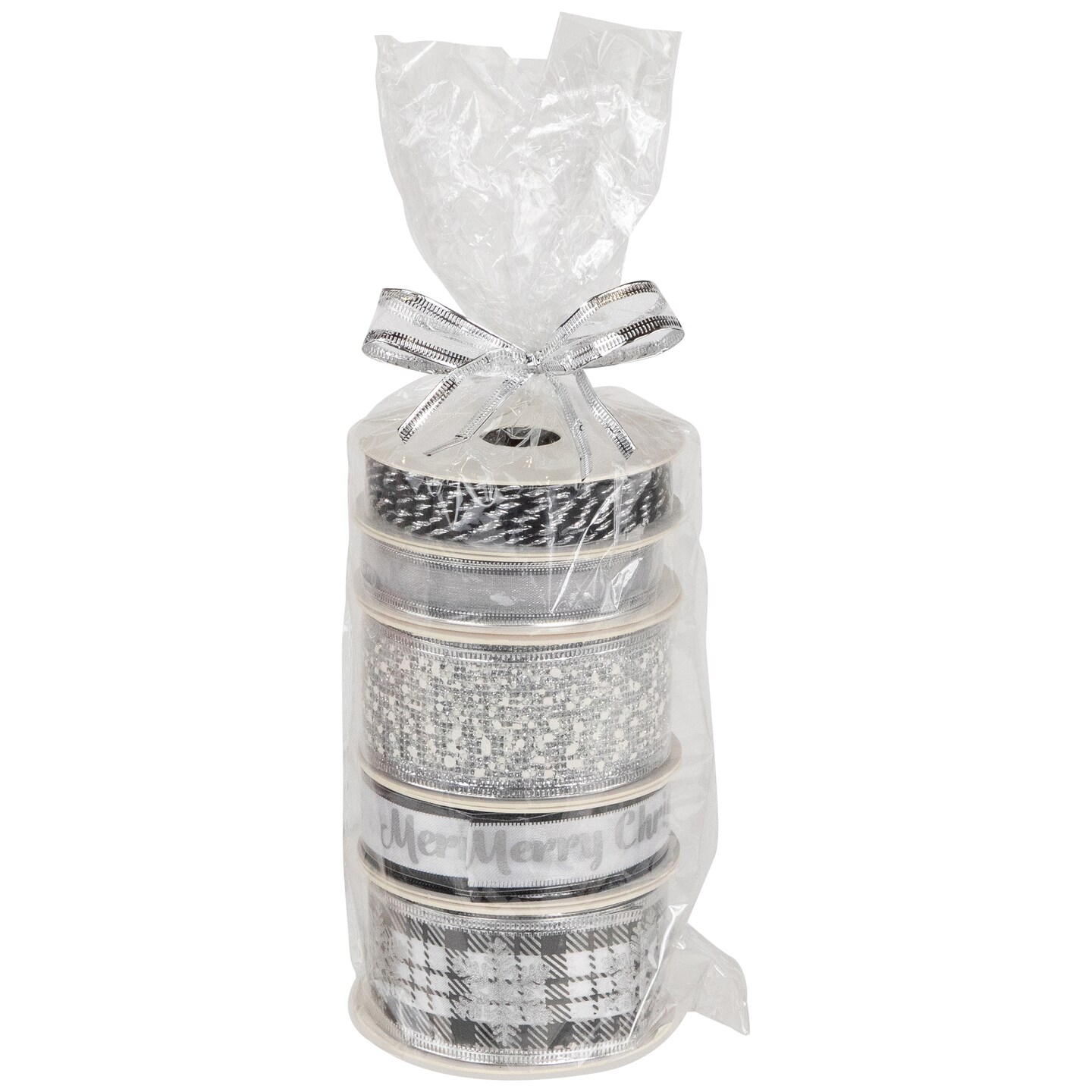 Northlight Set of 5 Merry Christmas Matching Themed Craft Ribbons 1.5 ...