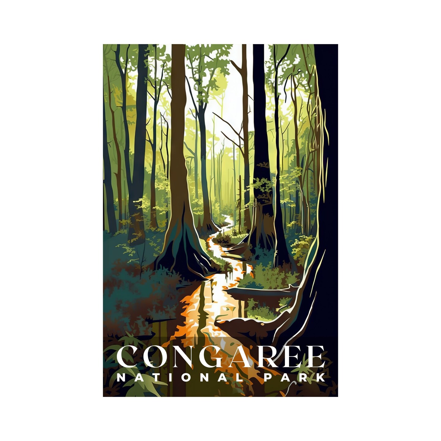 Congaree National Park Poster, Travel Art, Office Poster, Home Decor ...