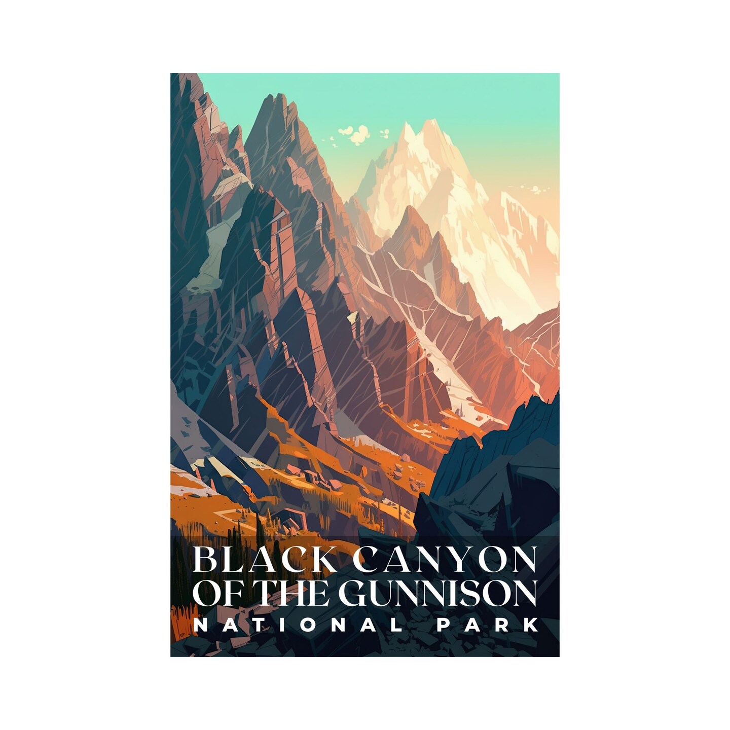 Black Canyon of the Gunnison National Park Poster, Travel Art, Office ...