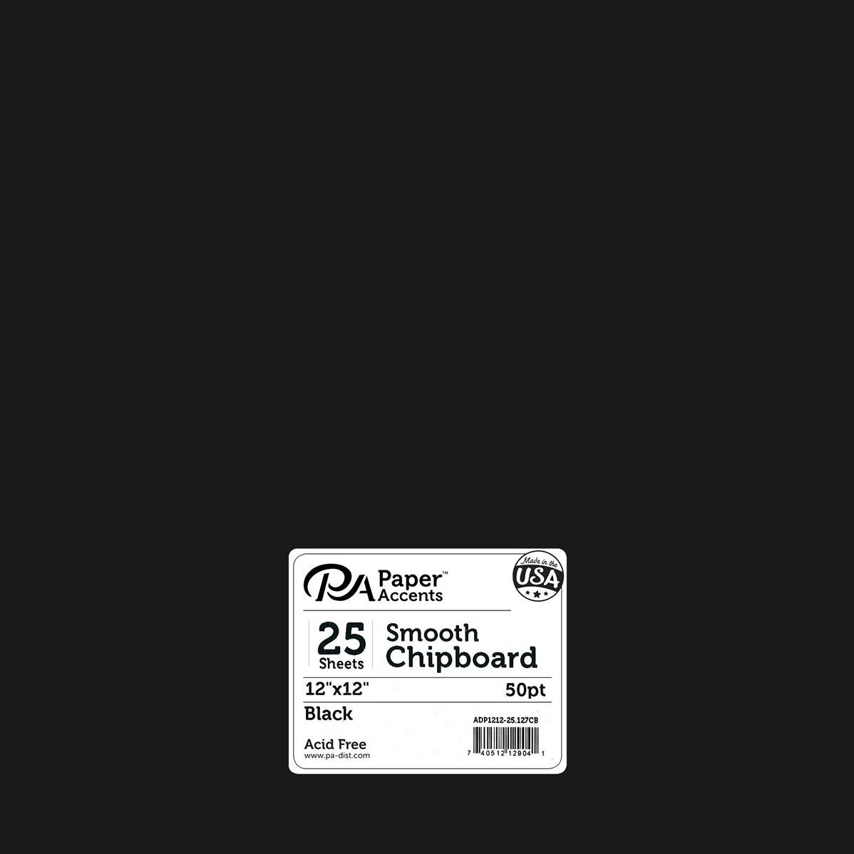 Paper Accents Chipboard, Black, 25 pack, 12x12 chipboard sheets, heavy ...