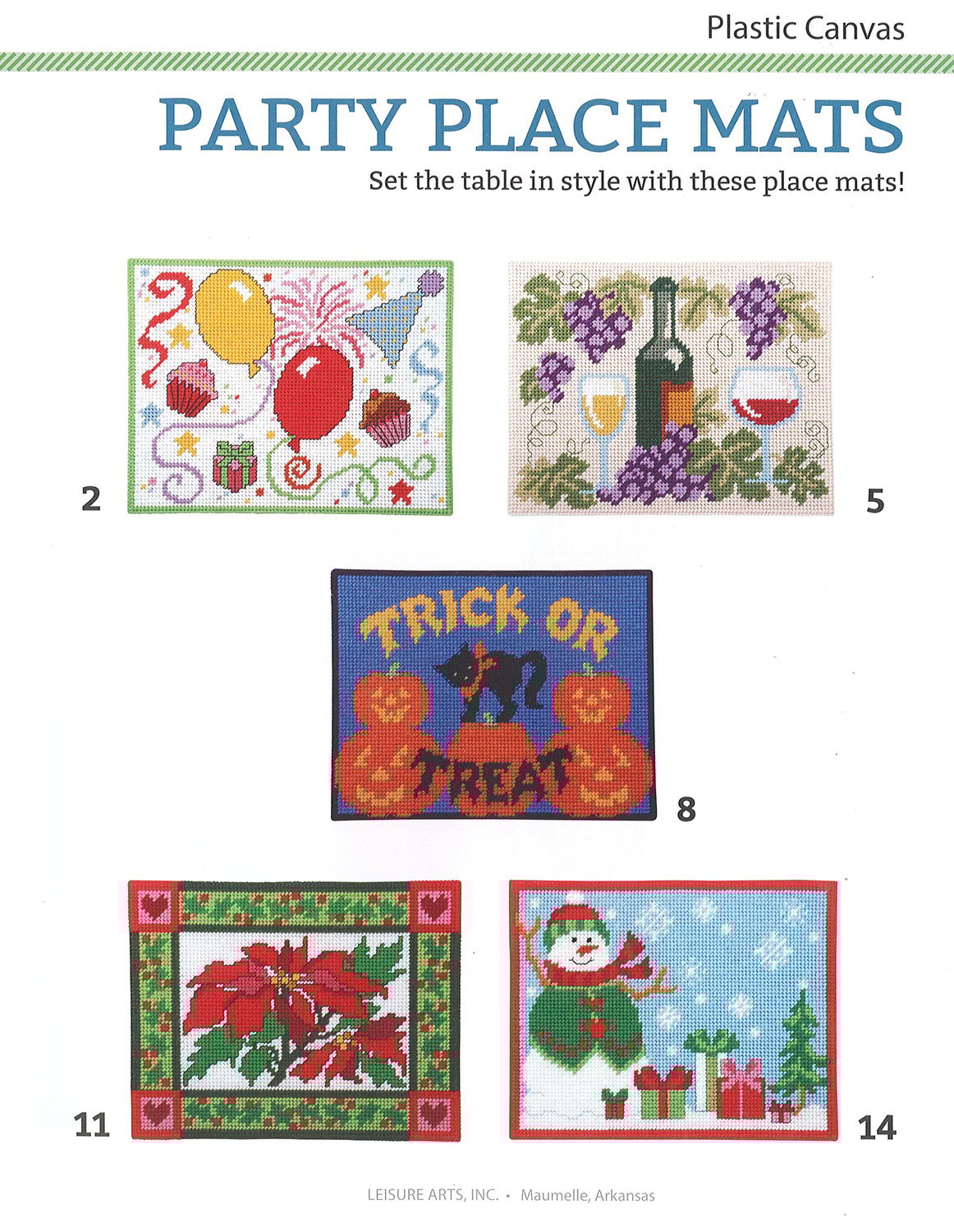 Leisure Arts Party Place Mats Plastic Canvas Cross Stitch Book | Michaels