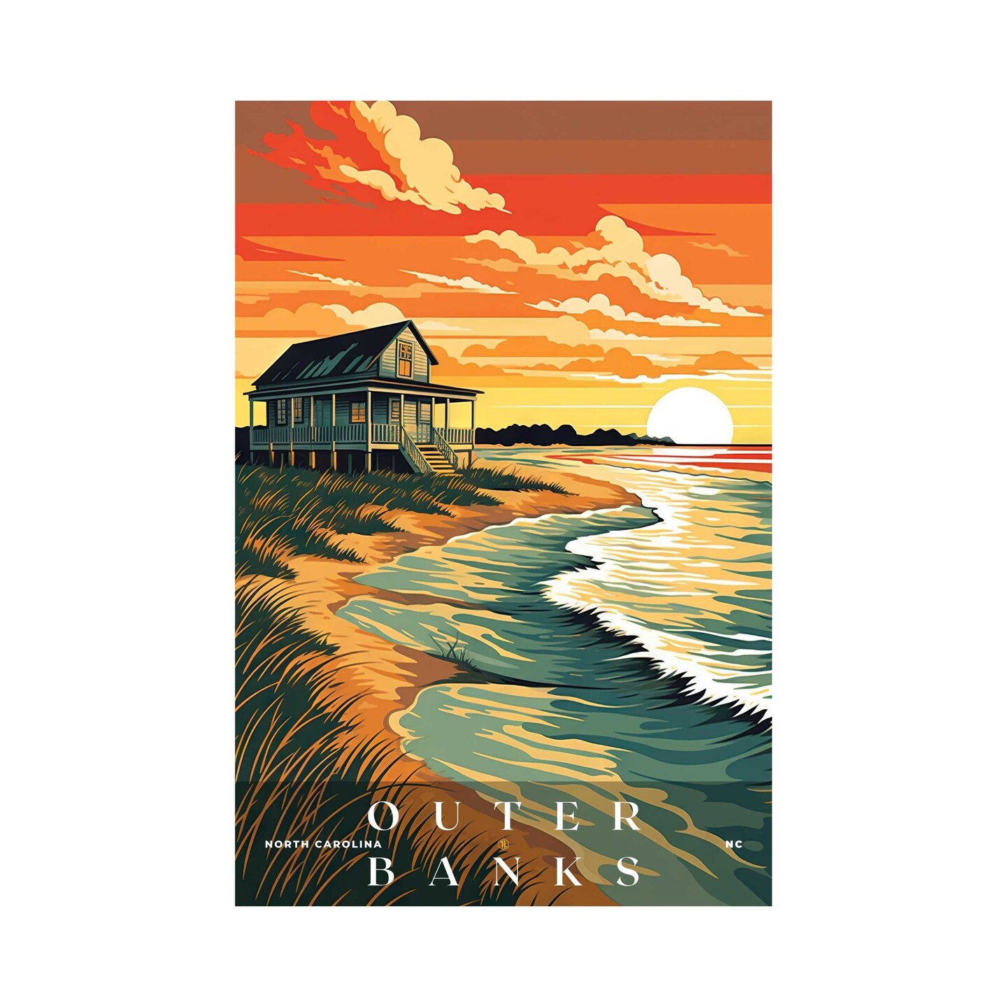Outer Banks Poster, Travel Art, Office Poster, Home Decor | MakerPlace ...