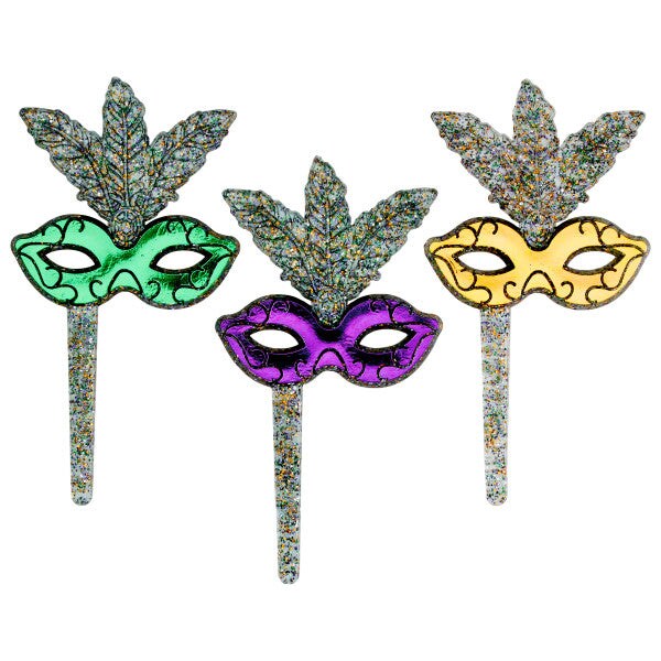 Mardi Gras Glitter Mask DecoPics® Cupcake Decoration, 12ct | Michaels