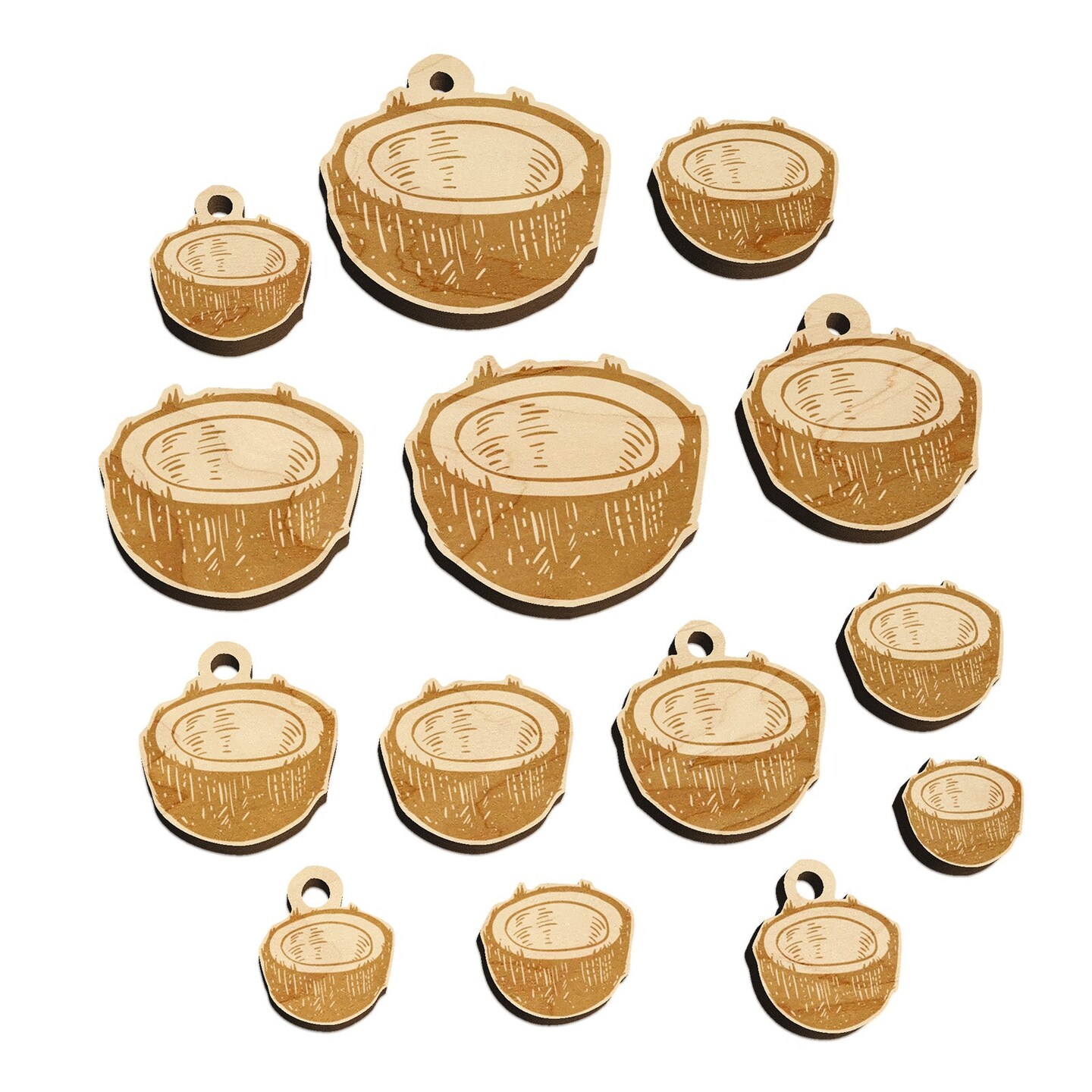 Cut Open Coconut Mini Wood Shape Charms Jewelry DIY Craft | Michaels