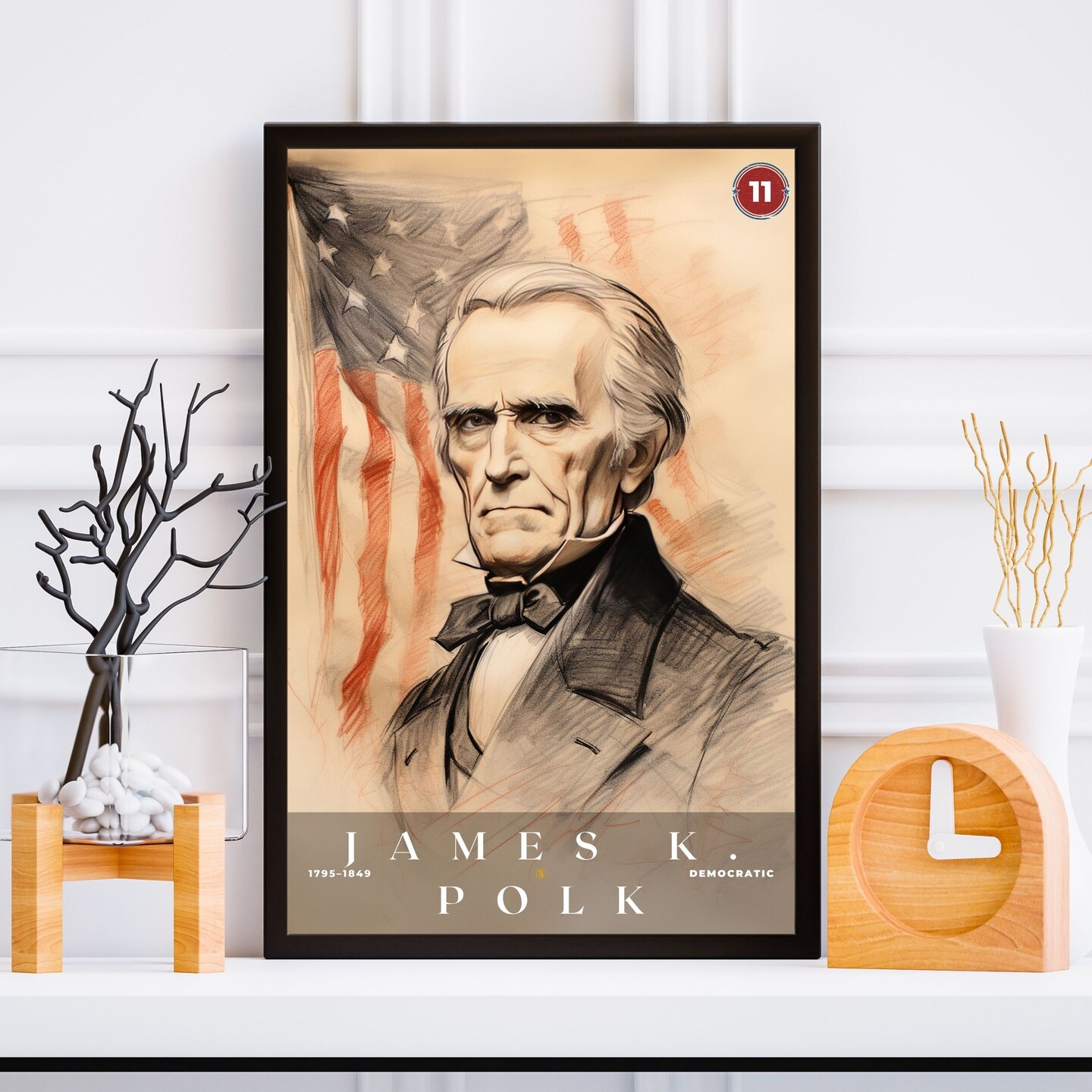 James K. Polk Poster, US President Print, Office Poster, Home Decor ...