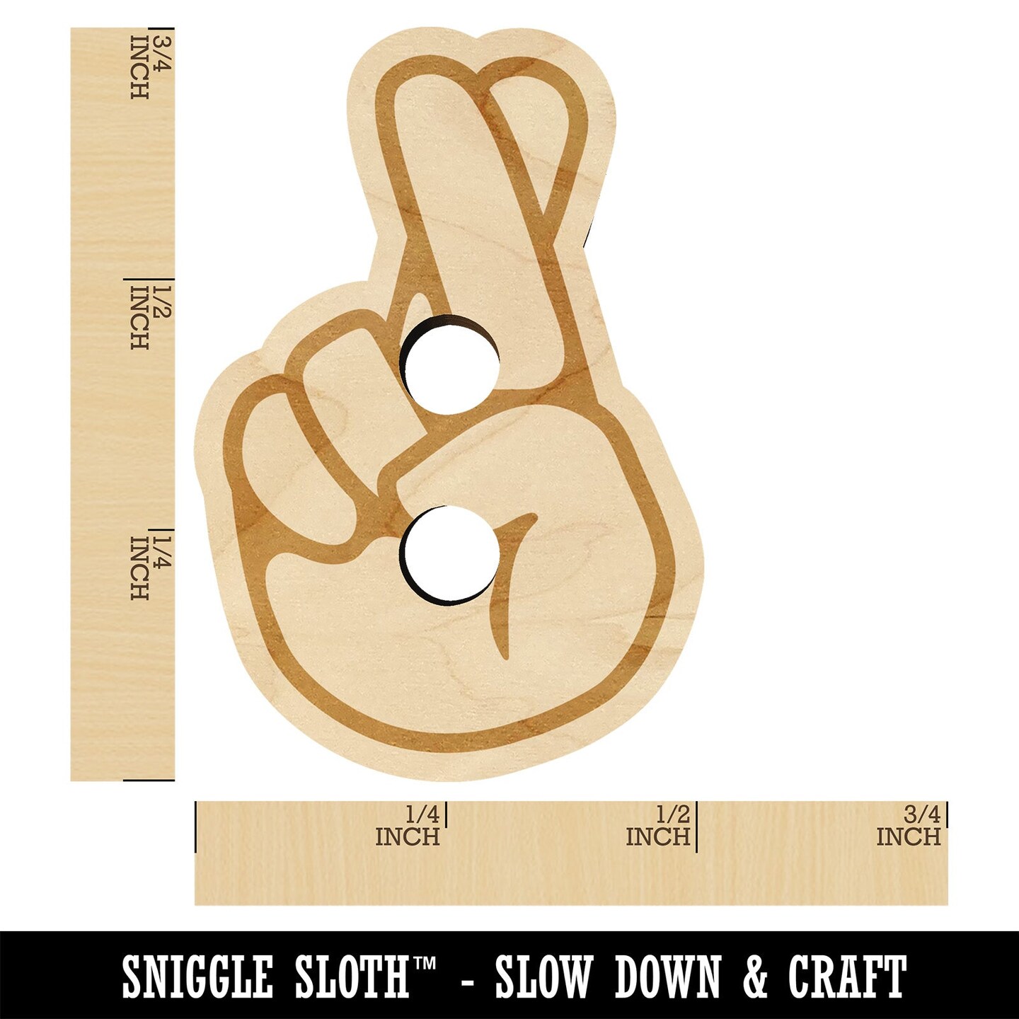 Fingers Crossed Promise Hand Gesture Wood Buttons for Sewing Knitting ...