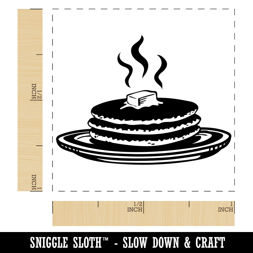 Hot Pancakes Flapjacks Breakfast Self-Inking Rubber Stamp Ink Stamper ...