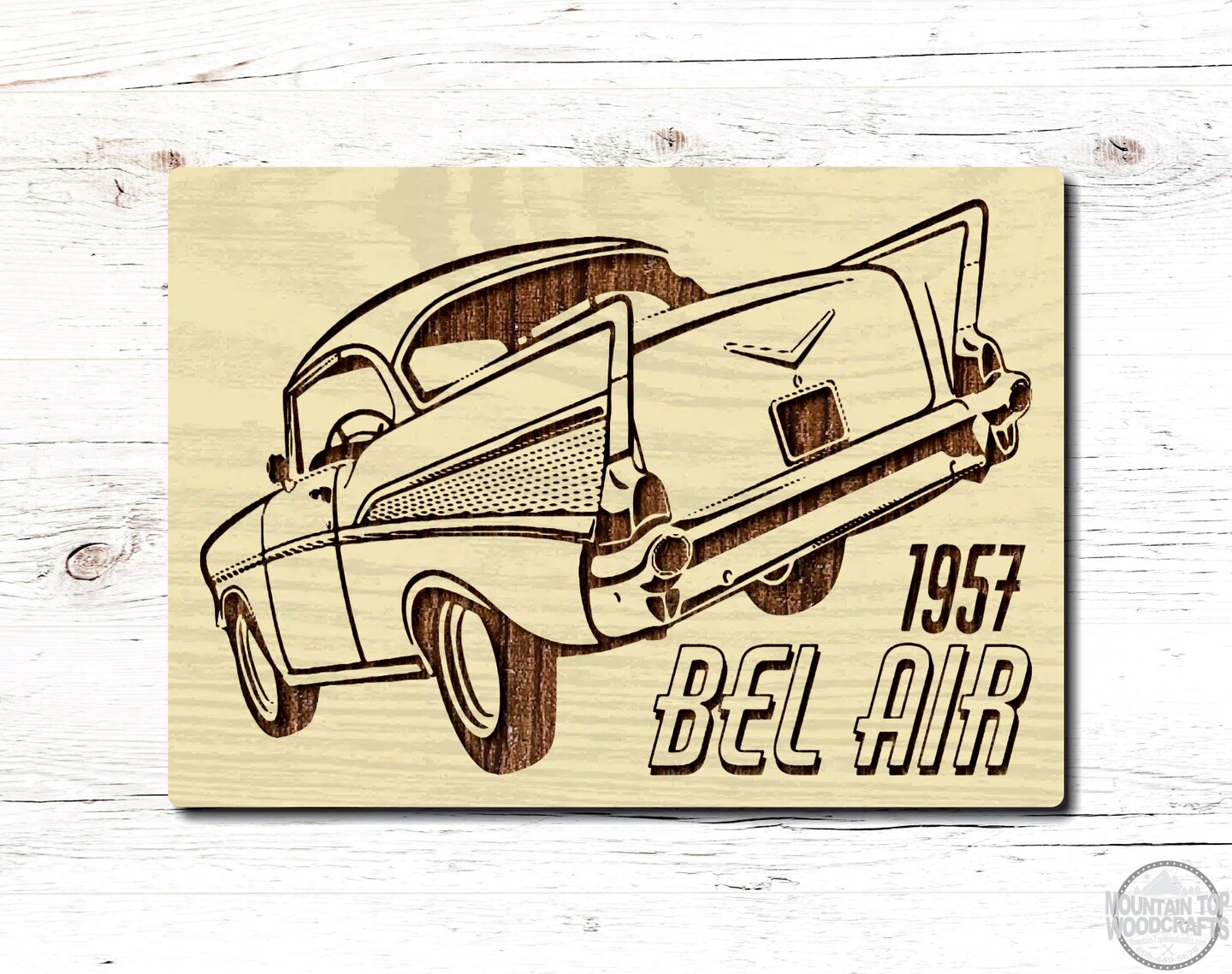 1957 Chevrolet Bel Air Chevy Wooden Sign Plaque Laser Engraved Auto ...