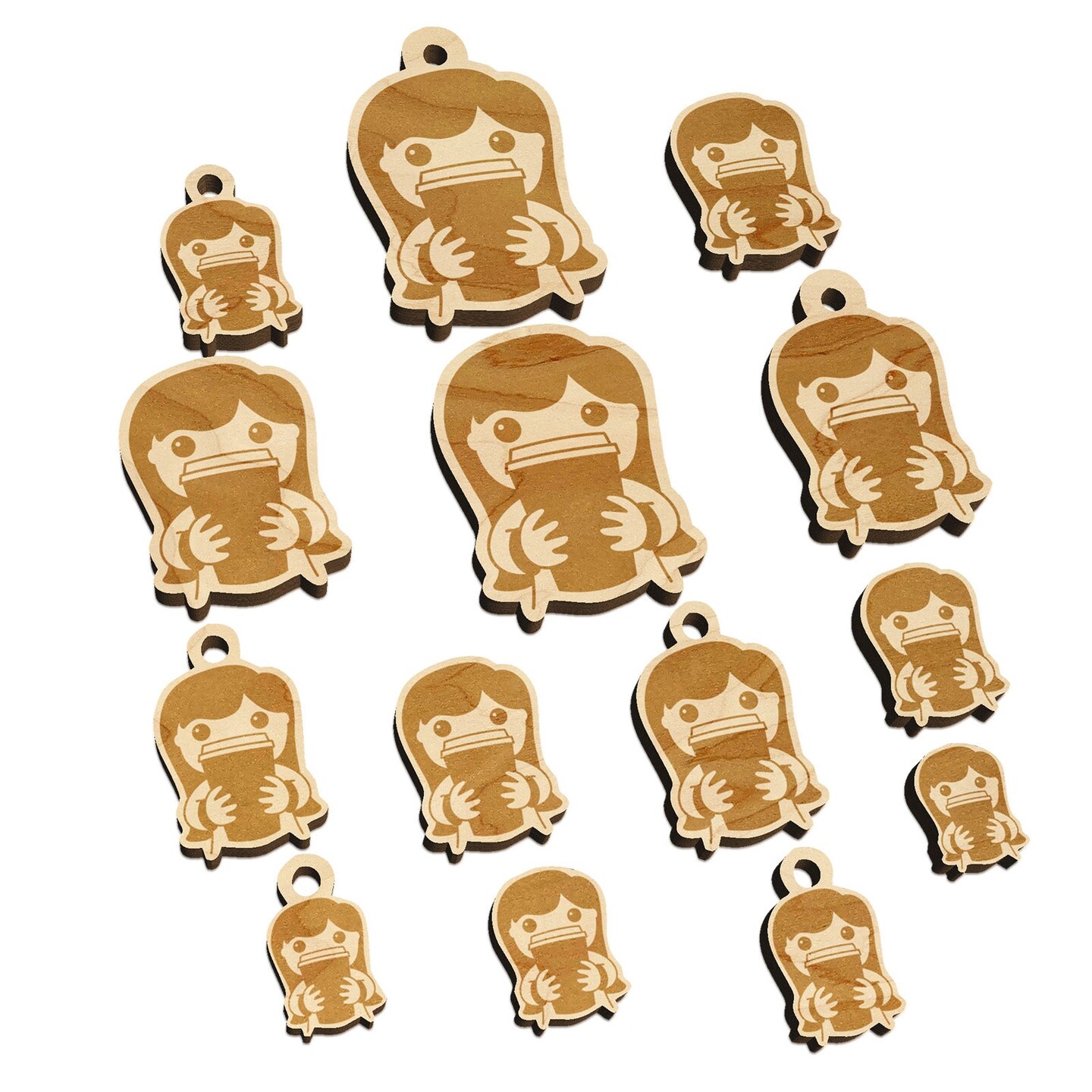 Latte Girl Coffee Mini Wood Shape Charms Jewelry DIY Craft | Michaels