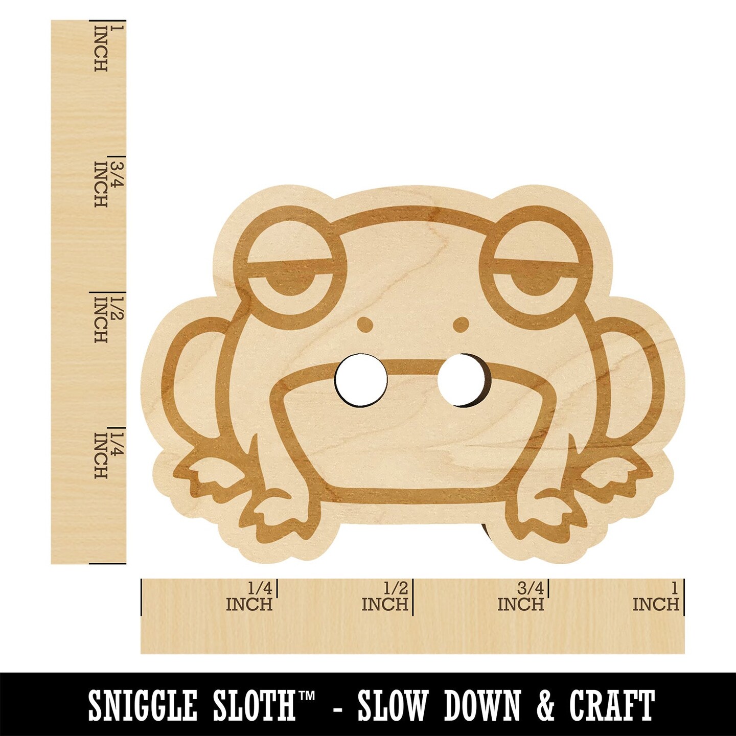 Unamused and Grumpy Frog Wood Buttons for Sewing Knitting Crochet DIY ...