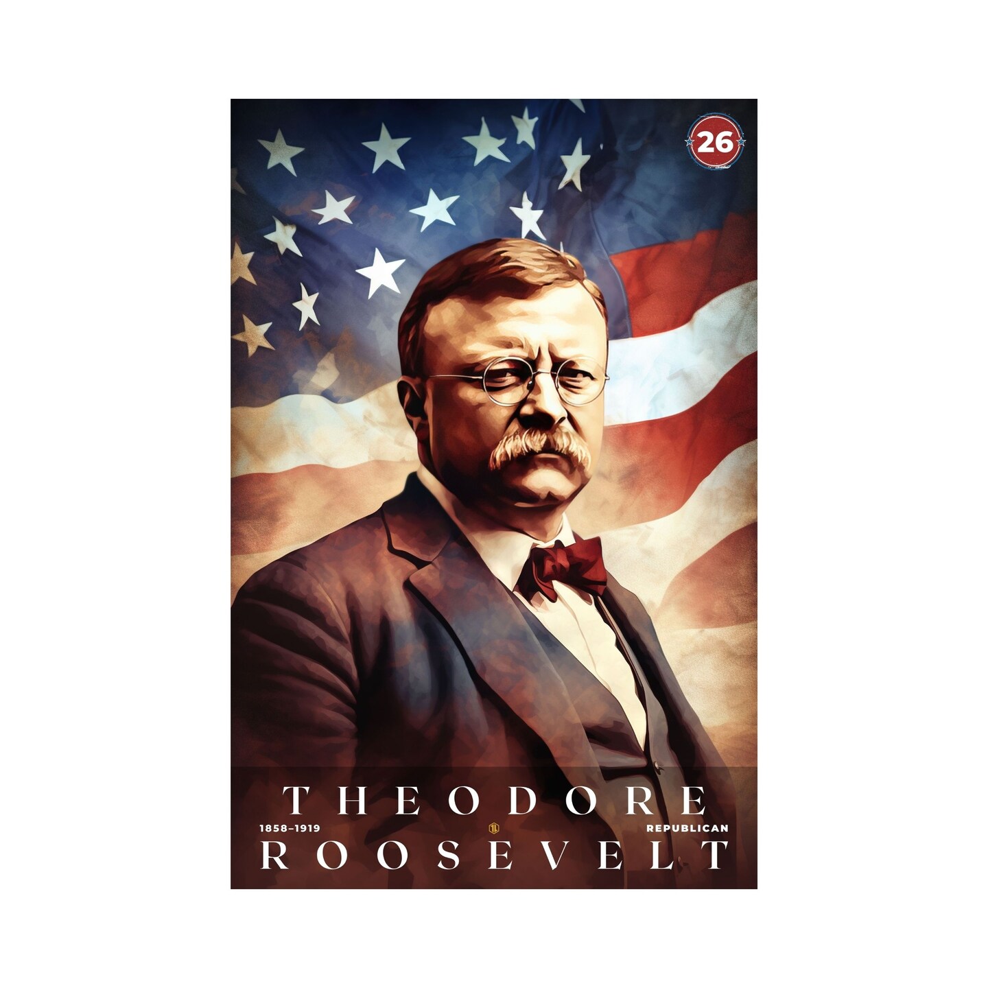 Theodore Roosevelt Poster, US President Print, Office Poster, Home ...