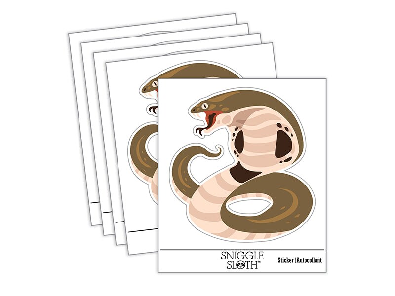 Coiled Cobra Snake Waterproof Vinyl Phone Tablet Laptop Water Bottle ...