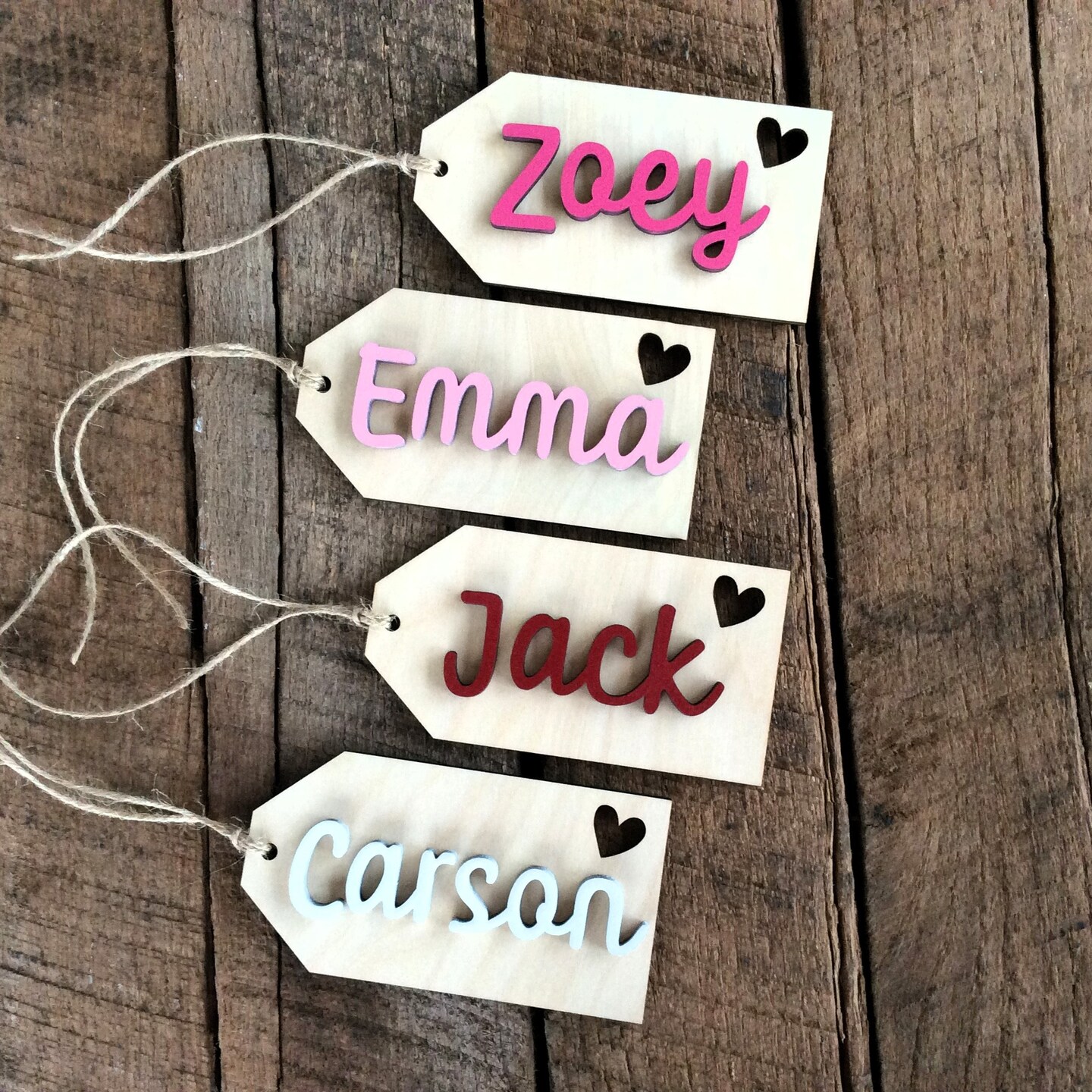 Personalized Valentine's Day Gift Tag, Wood Heart Tag for Valentine ...