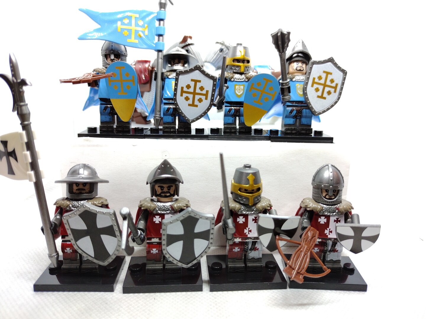Crusader Knights in Blue and Maroon Custom designed minifigures ...