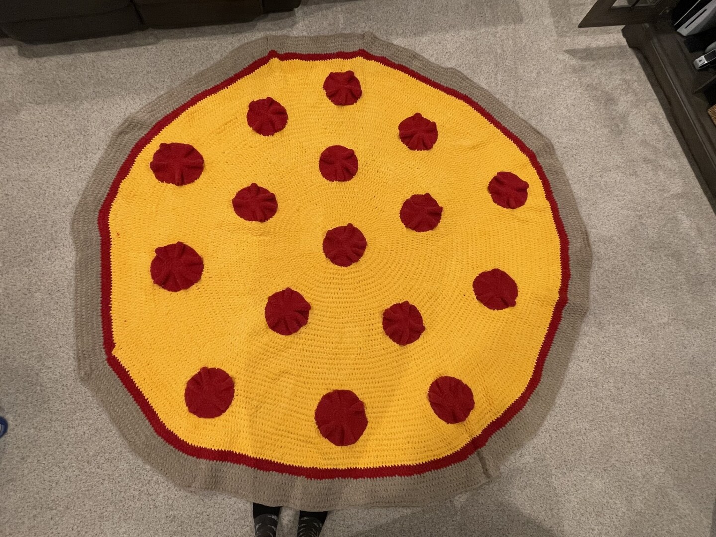 Large Round Pepperoni Pizza Throw Blanket | MakerPlace by Michaels