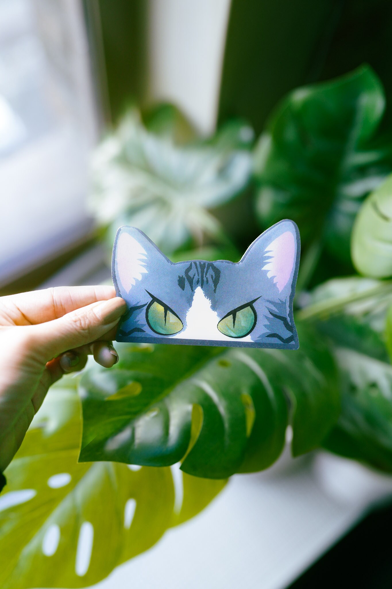 Tuxedo Tabby Cat Peeker: 3D Motion Sticker for True Cat Lovers ...