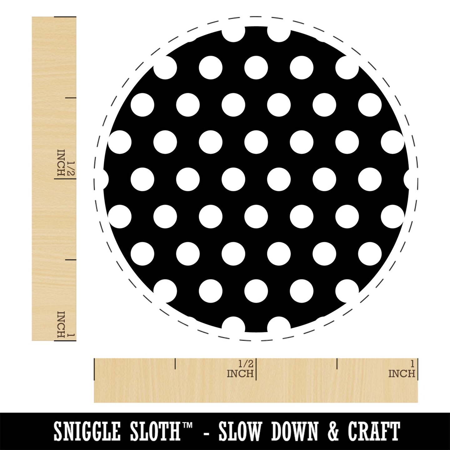 Geometric Polka Dotted Circle Self-Inking Rubber Stamp Ink Stamper for ...