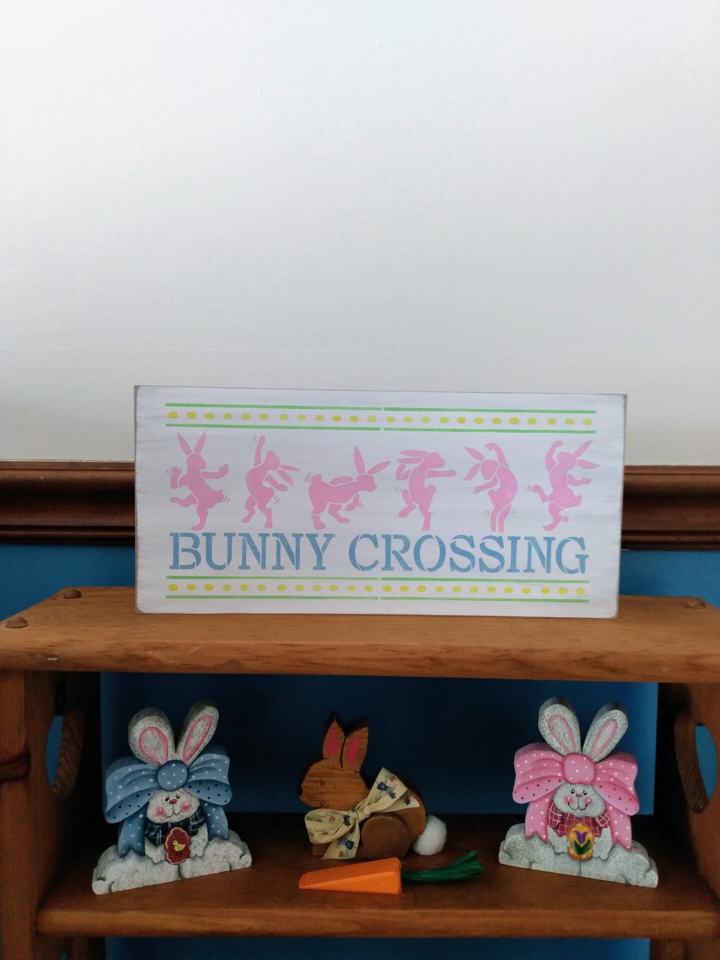 Easter Bunny Wood Sign, Farmhouse Easter Decor, Easter Wall Decoration ...