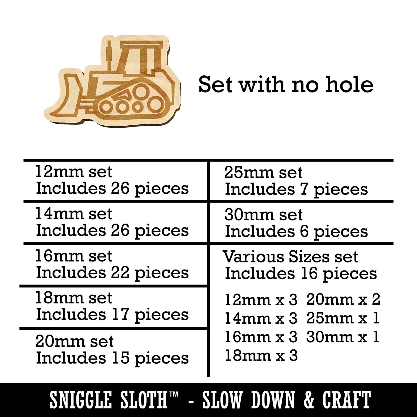 Bulldozer Dozer Construction Vehicle Mini Wood Shape Charms Jewelry DIY ...