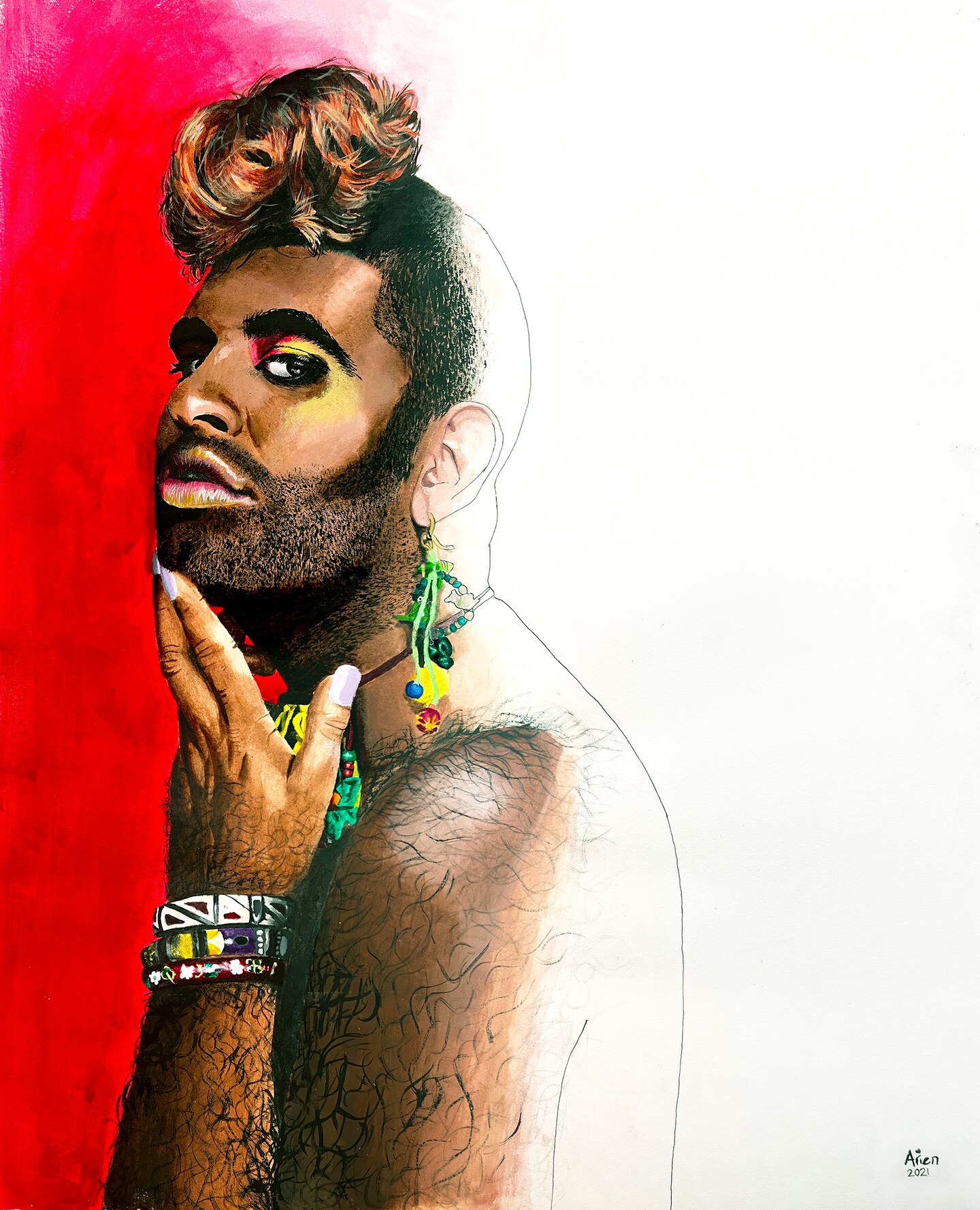 Bombay Ink Painting of Alok Vaid-Menon | MakerPlace by Michaels