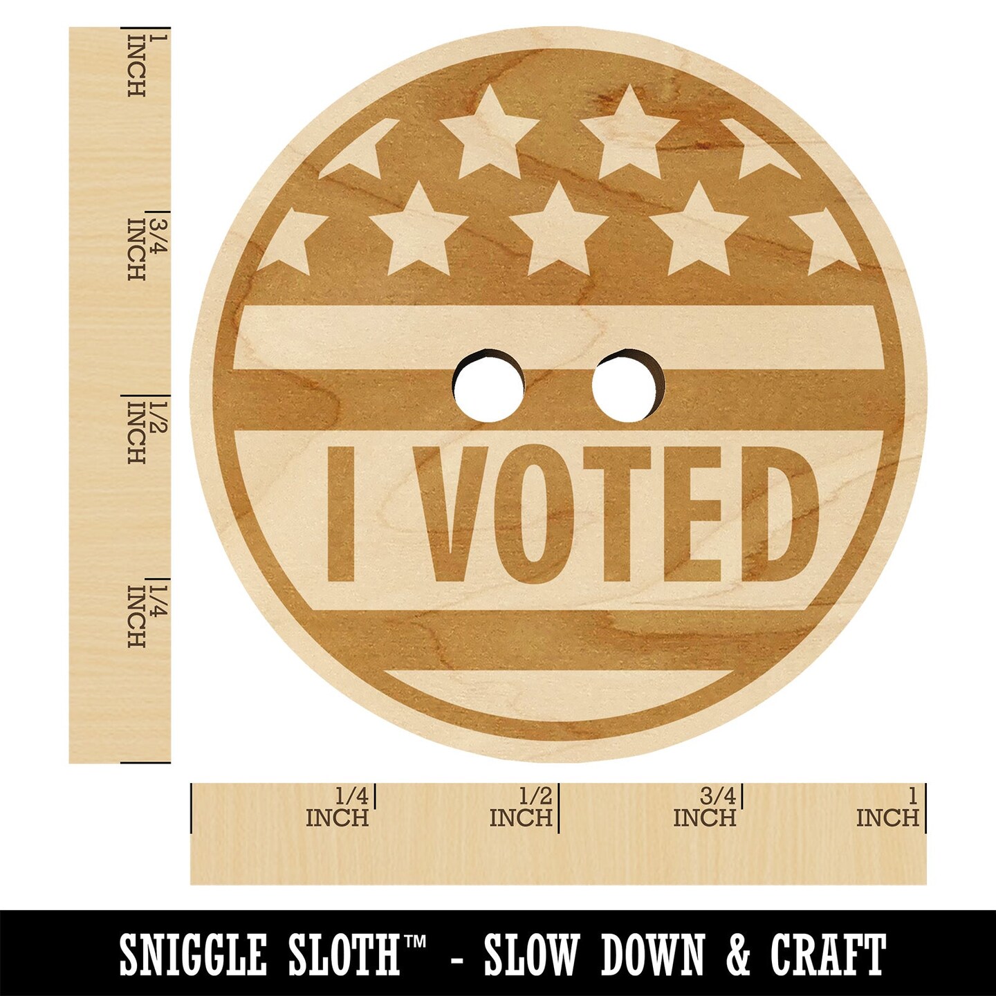 I Voted Patriotic Stars and Stripes Wood Buttons for Sewing Knitting ...