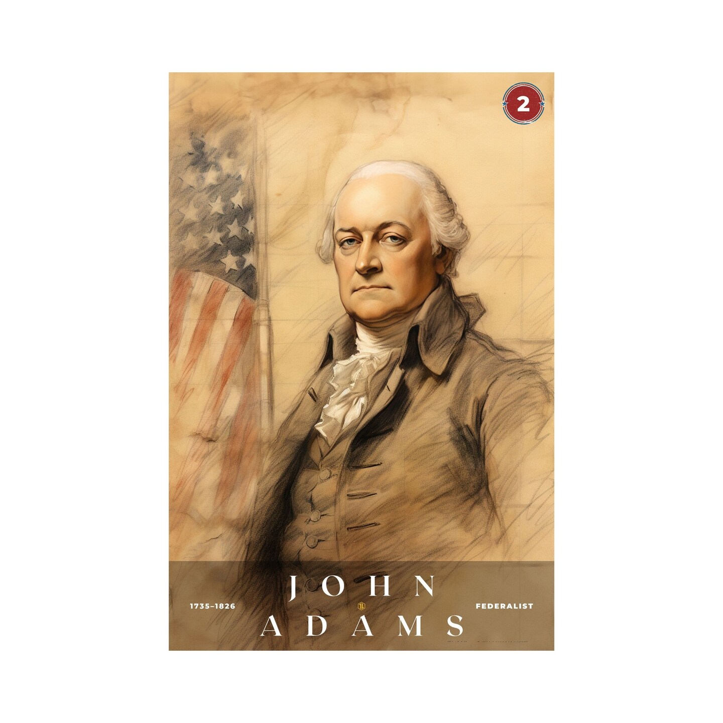 John Adams Poster, US President Print, Office Poster, Home Decor | S3 ...